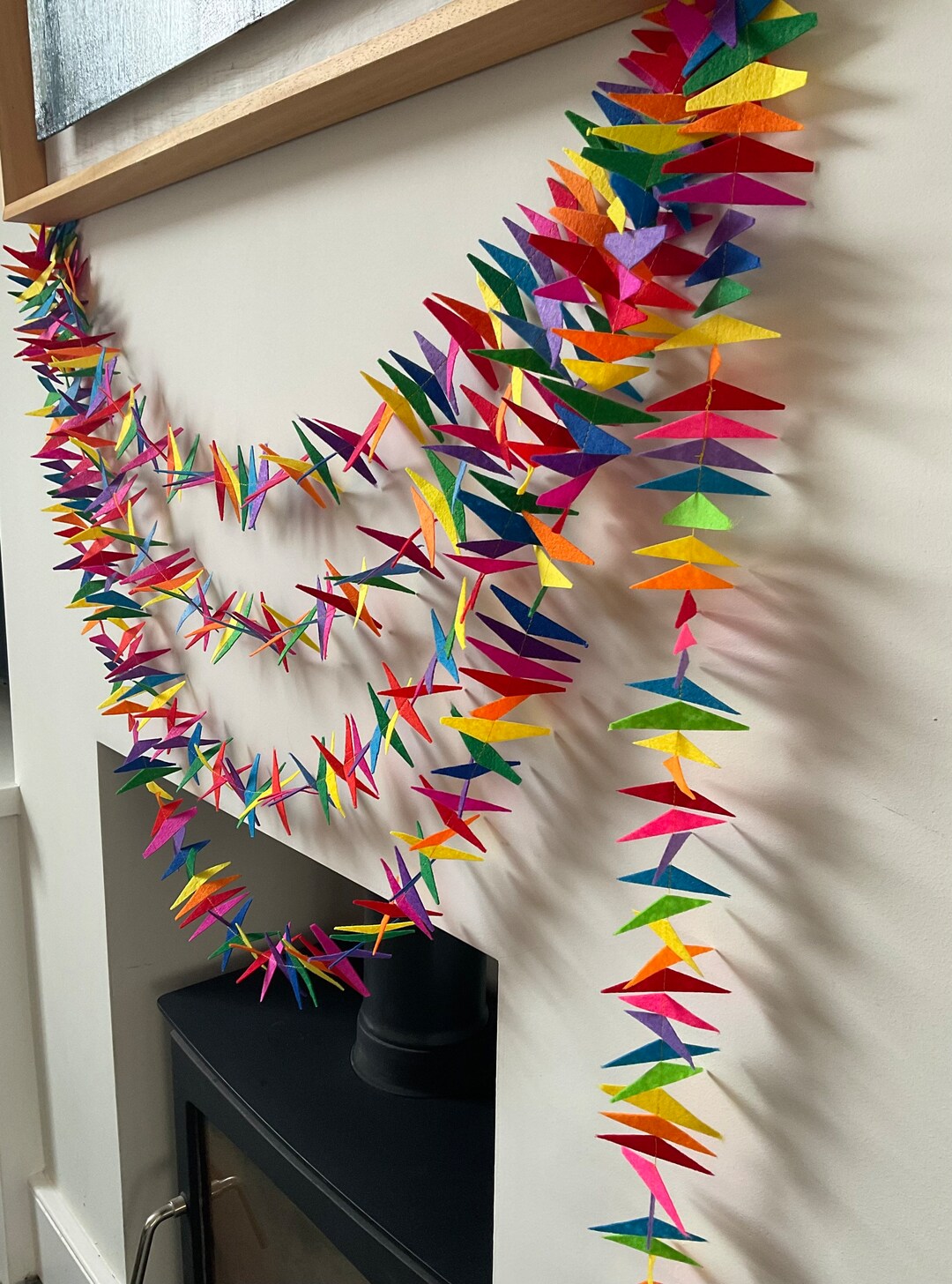 Felt Christmas Tinsel Garland, Zero Waste Decoration, Rainbow Felt ...