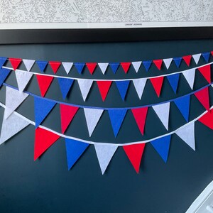 Red, White, Blue Bunting, Felt Flags, Garden Party Decor, Outdoor ...