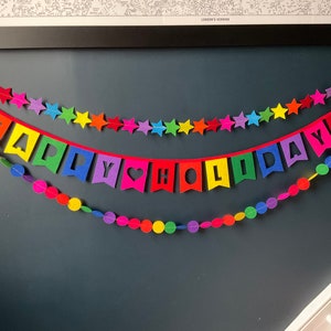 Merry Christmas Banner Bundle, Happy Christmas Bunting and 2 Garlands ...