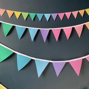 Pastel Party Bunting and Garlands, Rainbow Felt Birthday Decorations ...