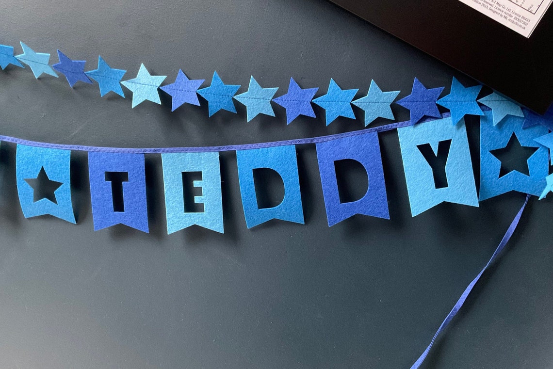 Happy Birthday Banner, Unique Custom Felt Name Banner, Personalised ...