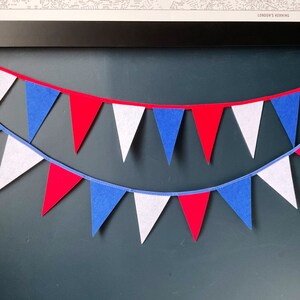 Red, White, Blue Bunting, Felt Flags, Garden Party Decor, Outdoor ...