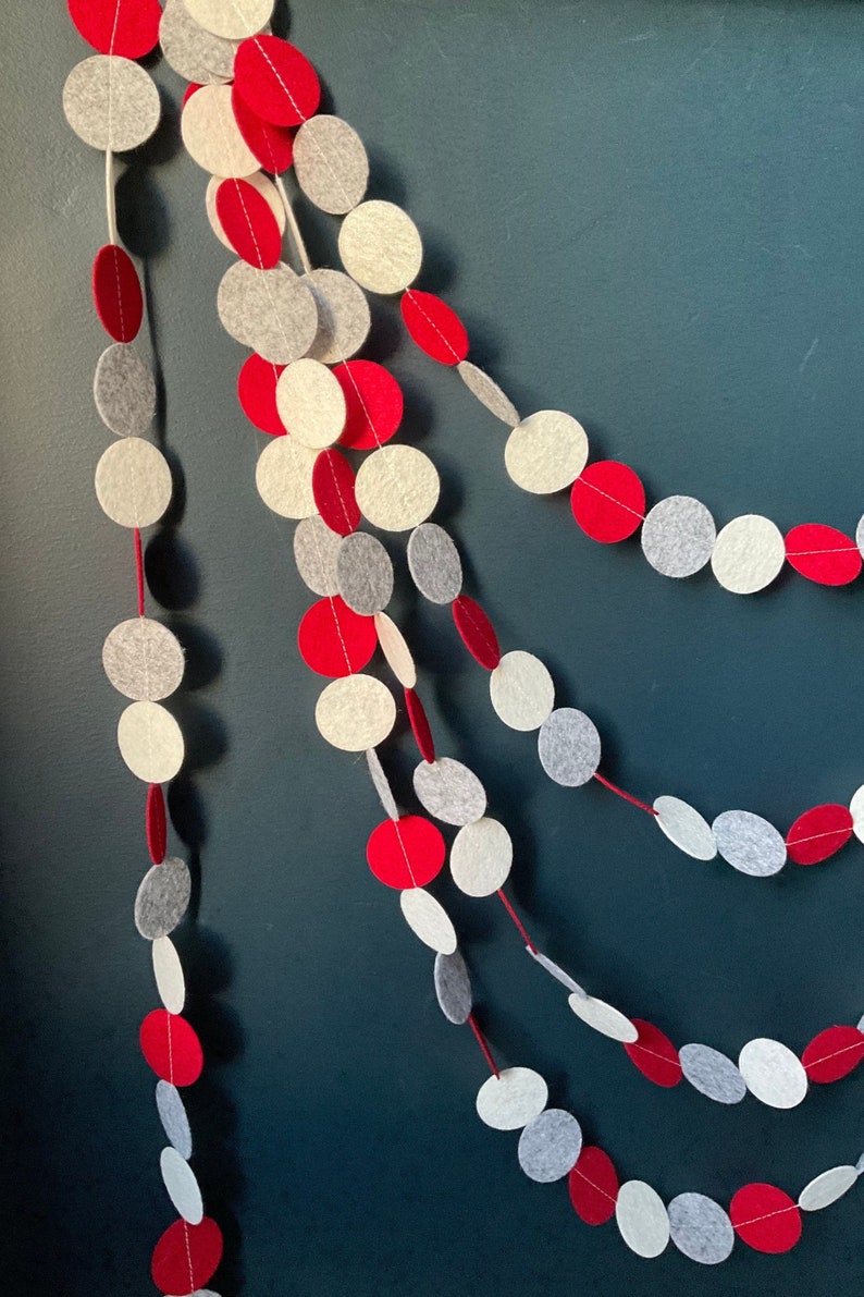 Spotty Christmas Garland Festive Felt Garland Confetti - Etsy