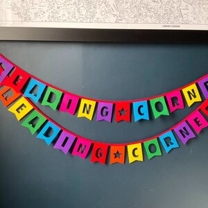 Reading Corner Banner in Colourful Felt Flags to Decorate a Nursery ...