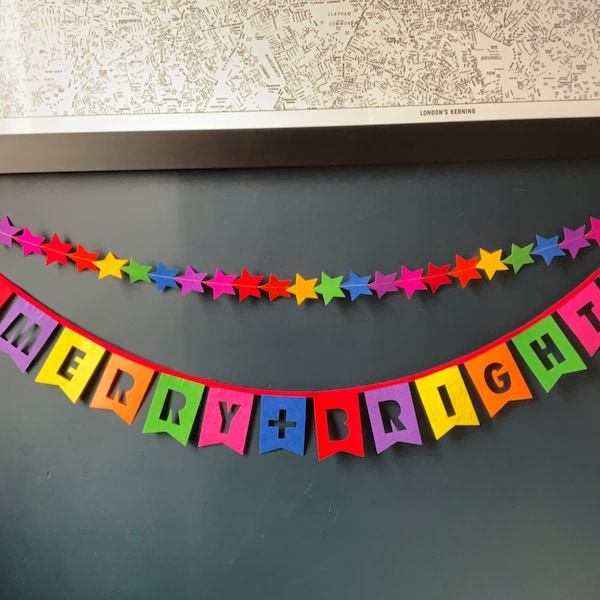 Merry and Bright Banner - Etsy