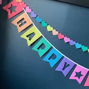 Happy Birthday Banner, Unique Custom Felt Name Banner, Personalised ...
