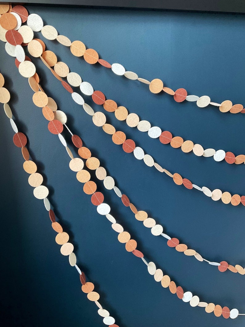 Neutral Boho Garland, Bohemian Felt Garland, Rust Confetti String ...