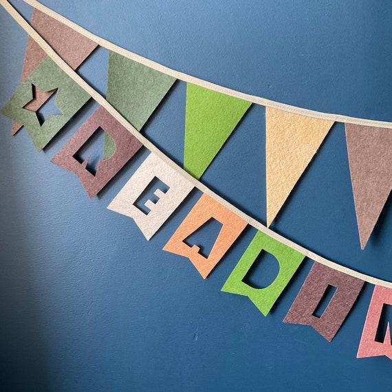 Reading Corner Banner in Nature Inspired Felt Flags to - Etsy