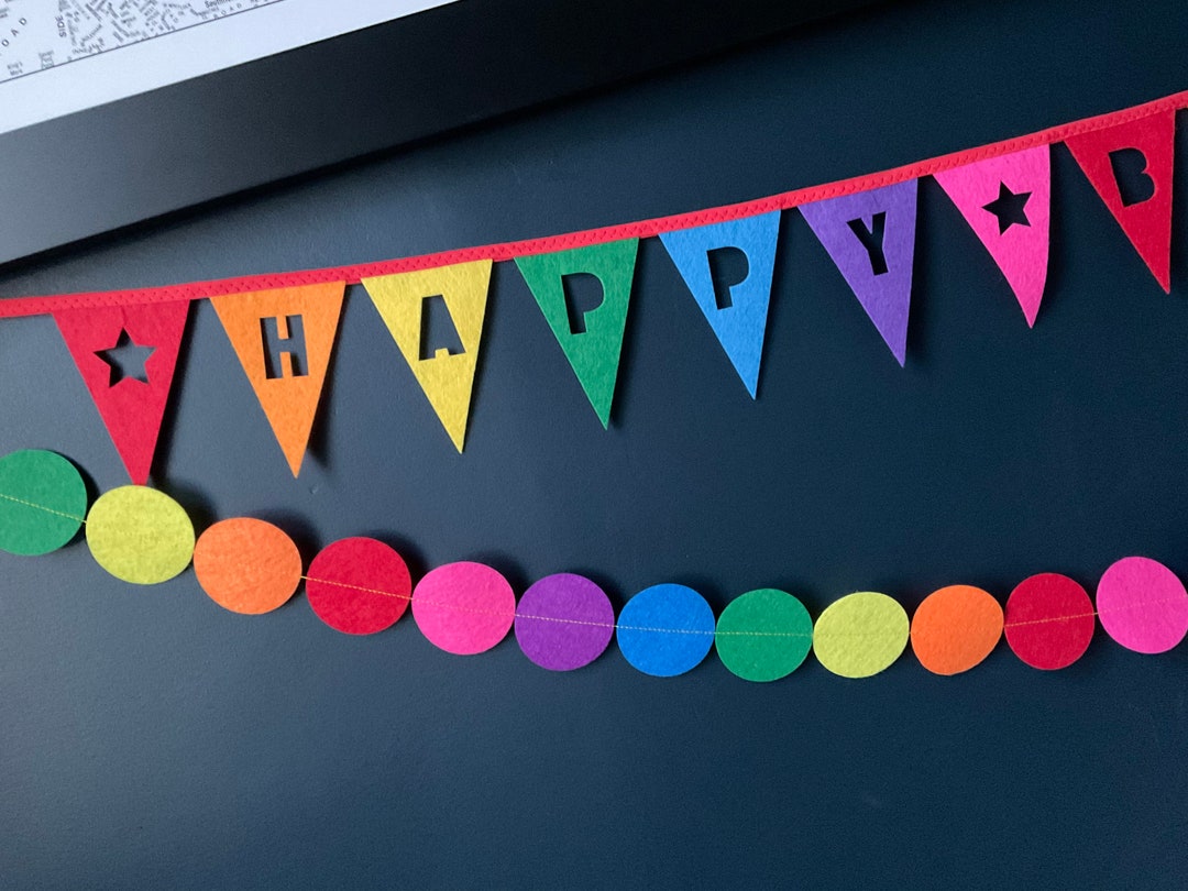 Happy Birthday Banner, Unique Custom Felt Bunting, Personalised Name ...