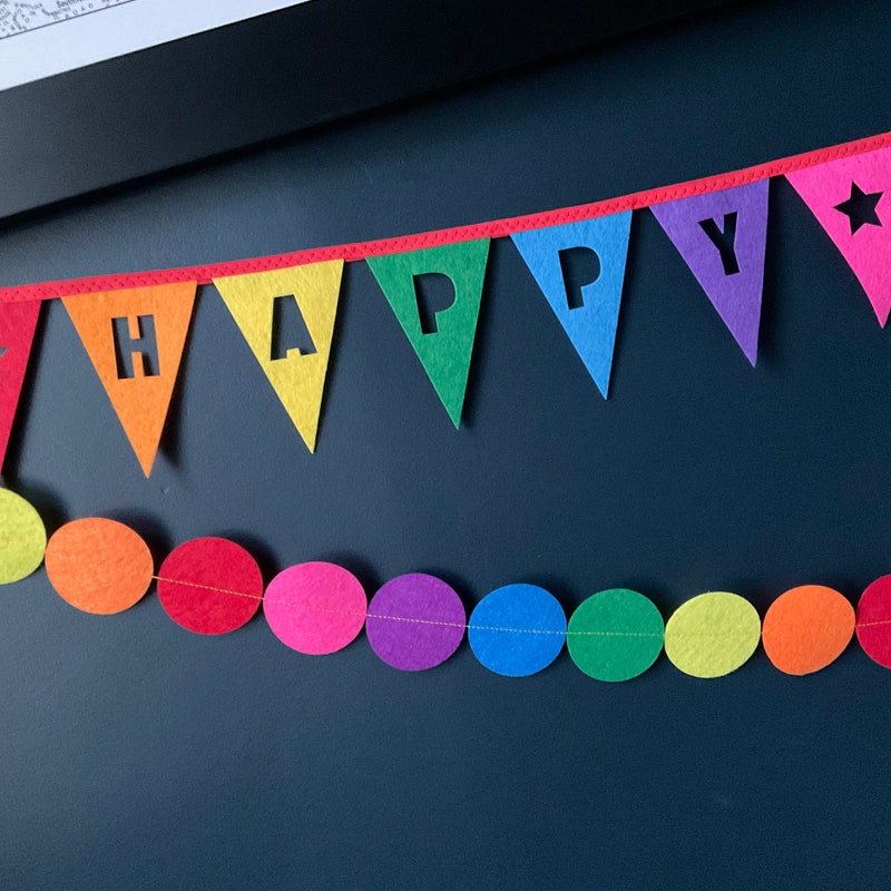 Rainbow Birthday Banner - Etsy