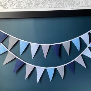 Blue Bunting, Felt Handmade Flags, Boys Bedroom Decor, Nursery Decor ...