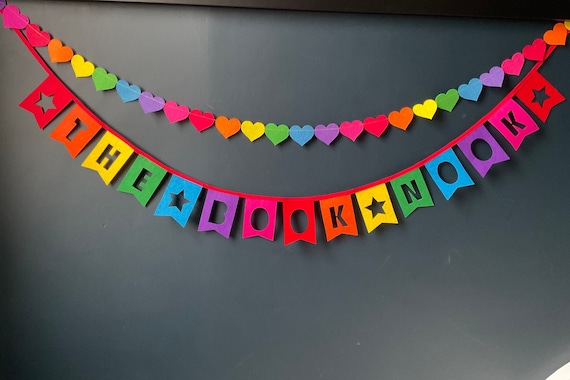 The Book Nook Banner in Colourful Felt Flags to Decorate a - Etsy