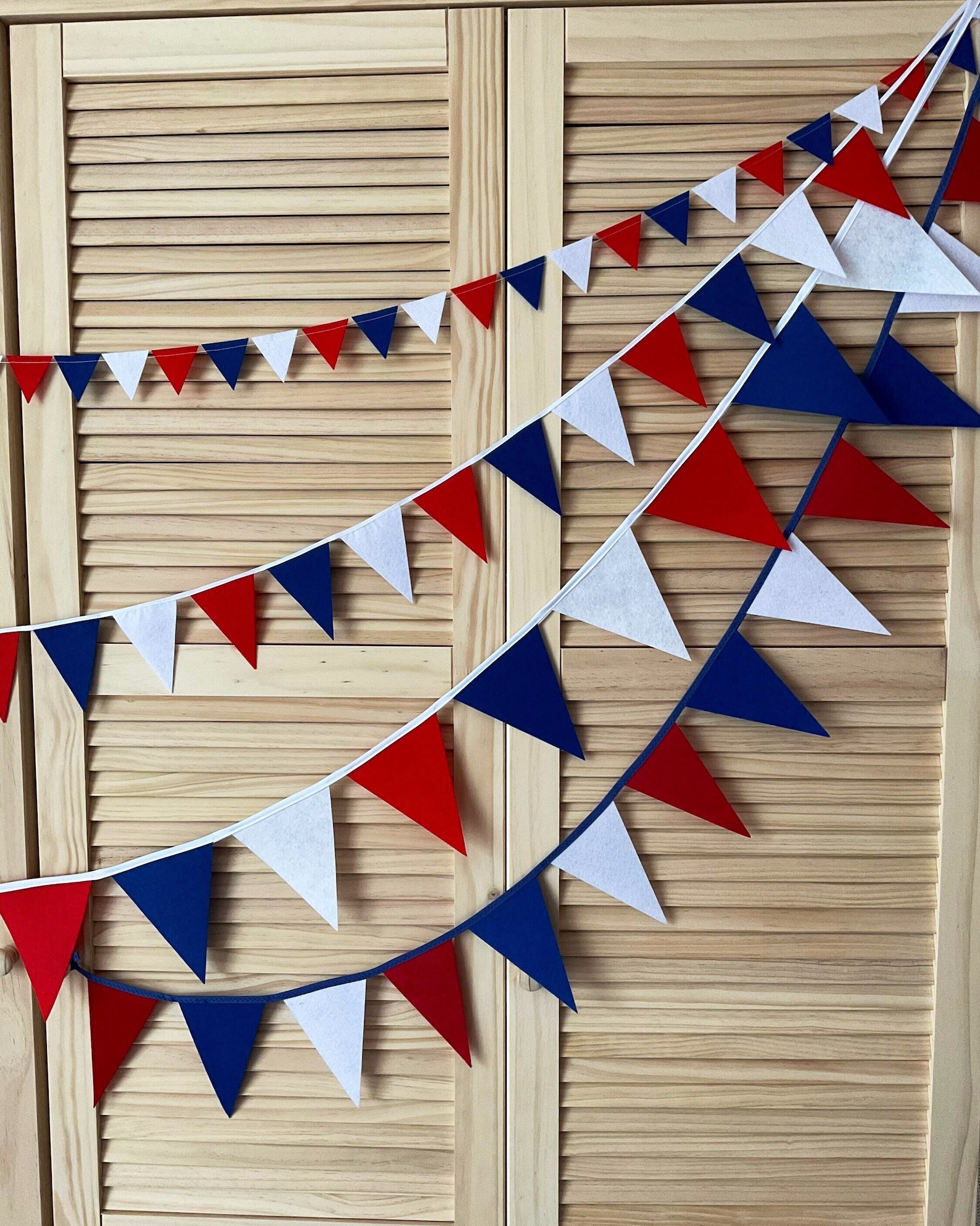 Red White Blue Bunting Felt Flags Garden Party Decor - Etsy