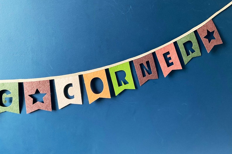 Reading Corner Banner in Nature Inspired Felt Flags to - Etsy