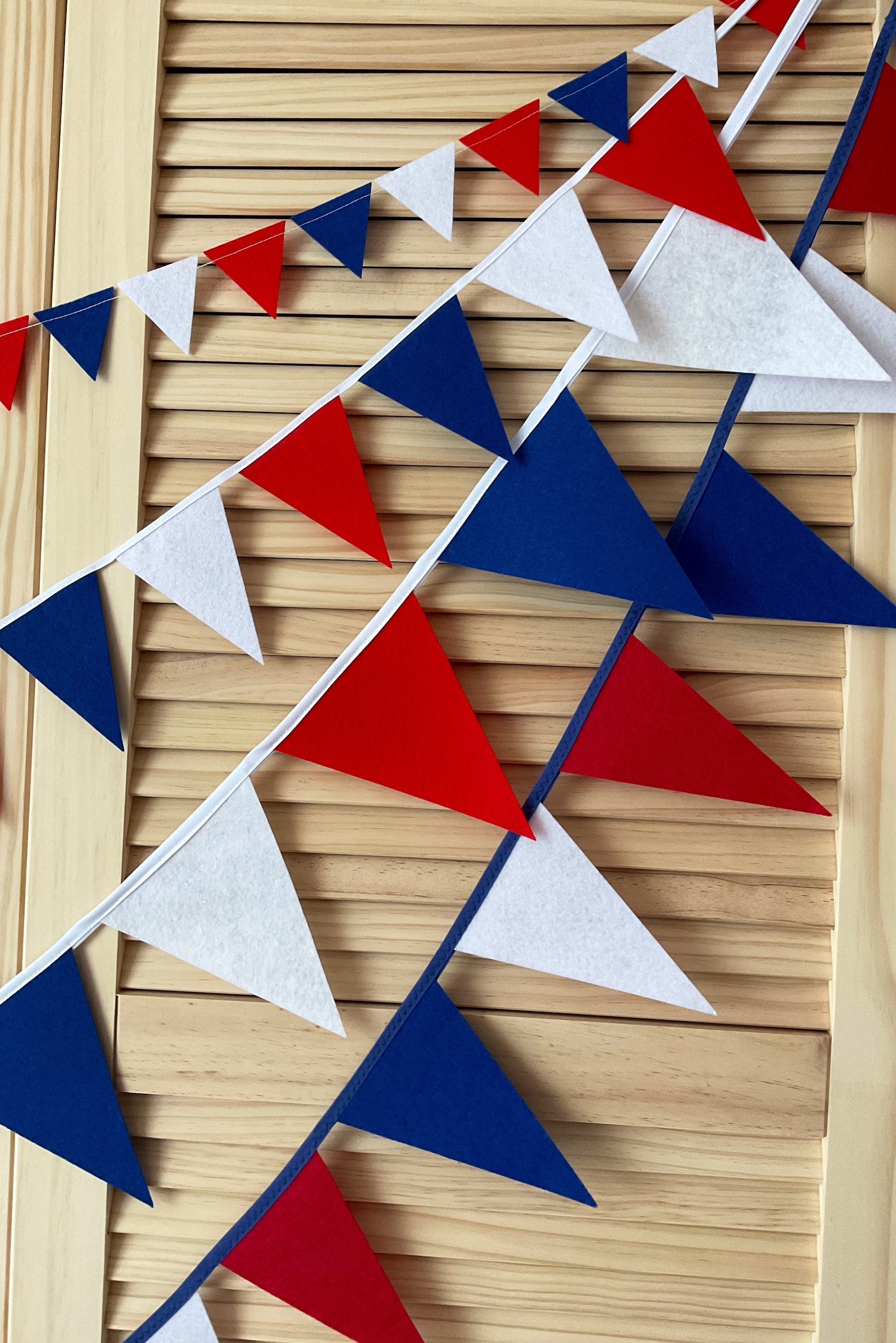 Red White Blue Bunting Felt Flags Garden Party Decor - Etsy