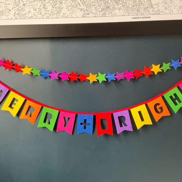 Merry Bright Banner - Etsy