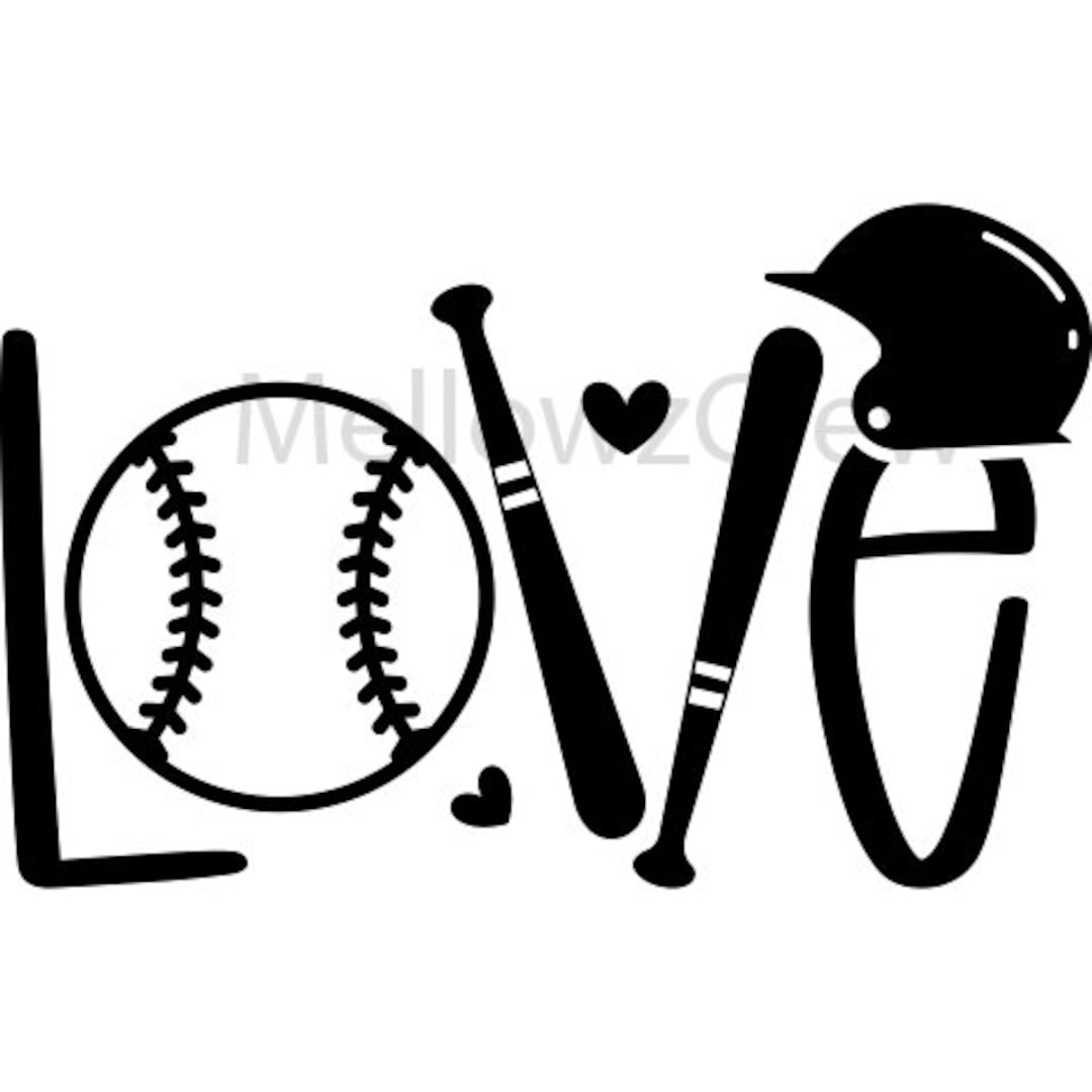 Love Softball Clip Art Love Baseball Png Digital Baseball Png Softball Graphics Love