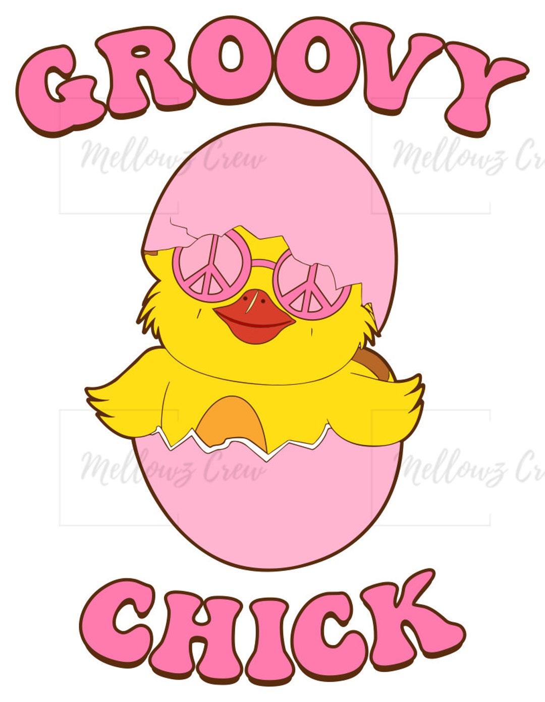 Groovy Chick Easter Png Sublimation Design Download, Cute Chick Png ...