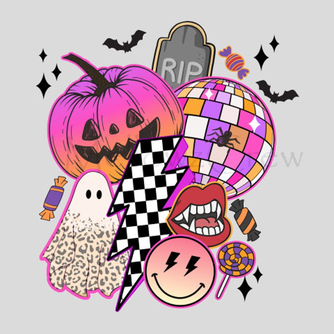 Retro Halloween Png, Halloween Smiley Face Png, Halloween Sublimation ...