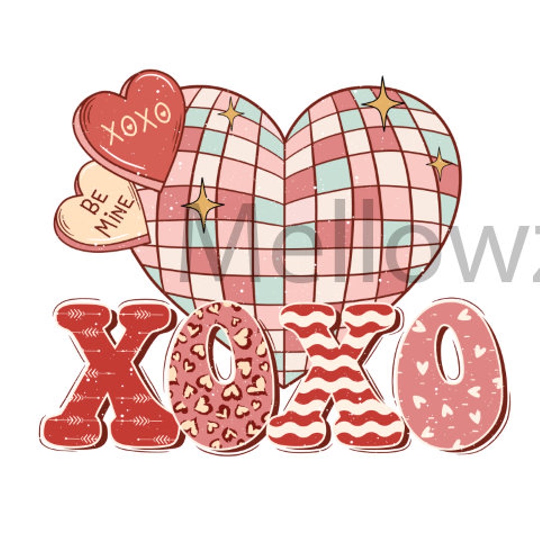 XOXO Valentine Png, Pink XOXO Heart Png, Valentine Doodle Png ...