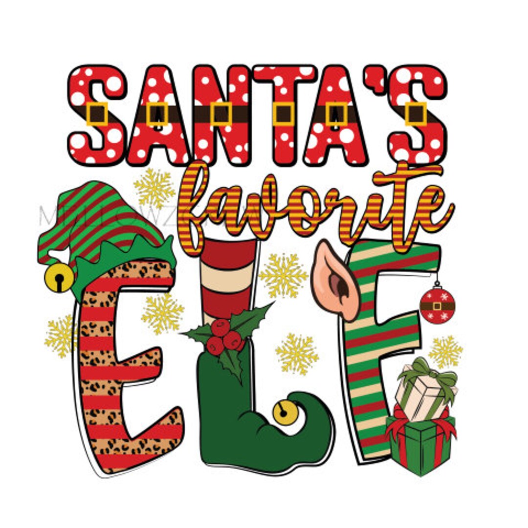 Christmas Santa's Favorite Elf Png Sublimation Design, Merry Christmas ...