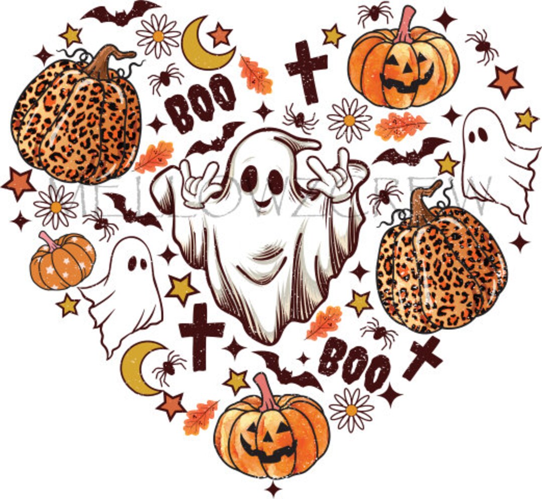 Spooky Boo Png,cute Ghost Png, Retro Halloween Png, Halloween ...