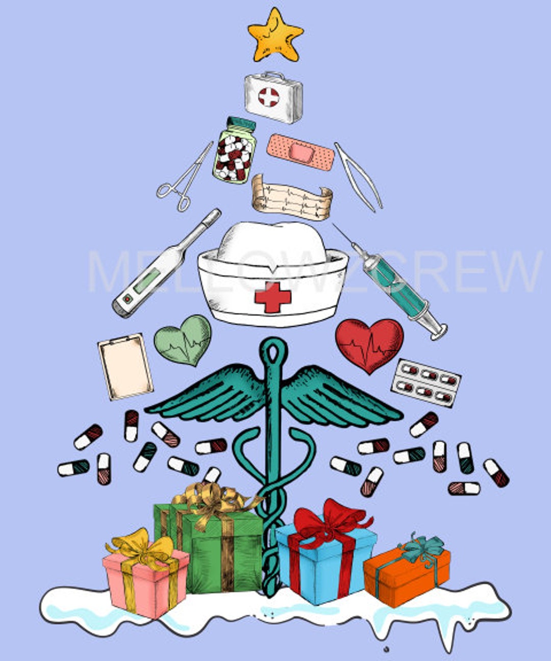 Nurse Christmas Png, Merry Christmas, Nurse Christmas Trees Png, Nurse ...