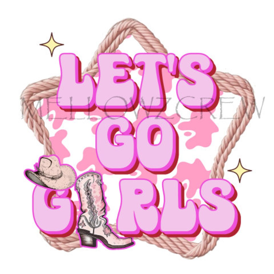 Let's Go Girl Png, Stars Png, Western Cowgirl Png, Western Png, Retro ...