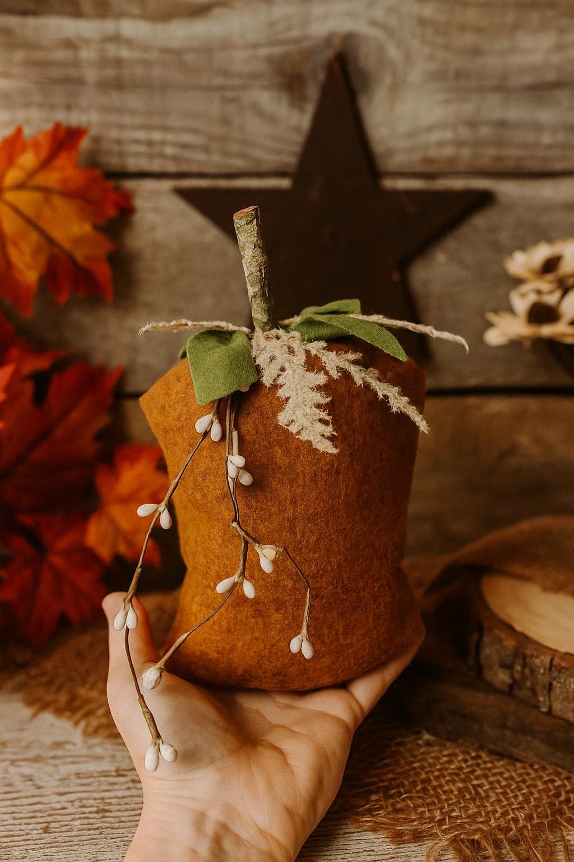Felt Pumpkin Bowl Filler: Mini Fall Pumpkin Pillow Tuck - Etsy