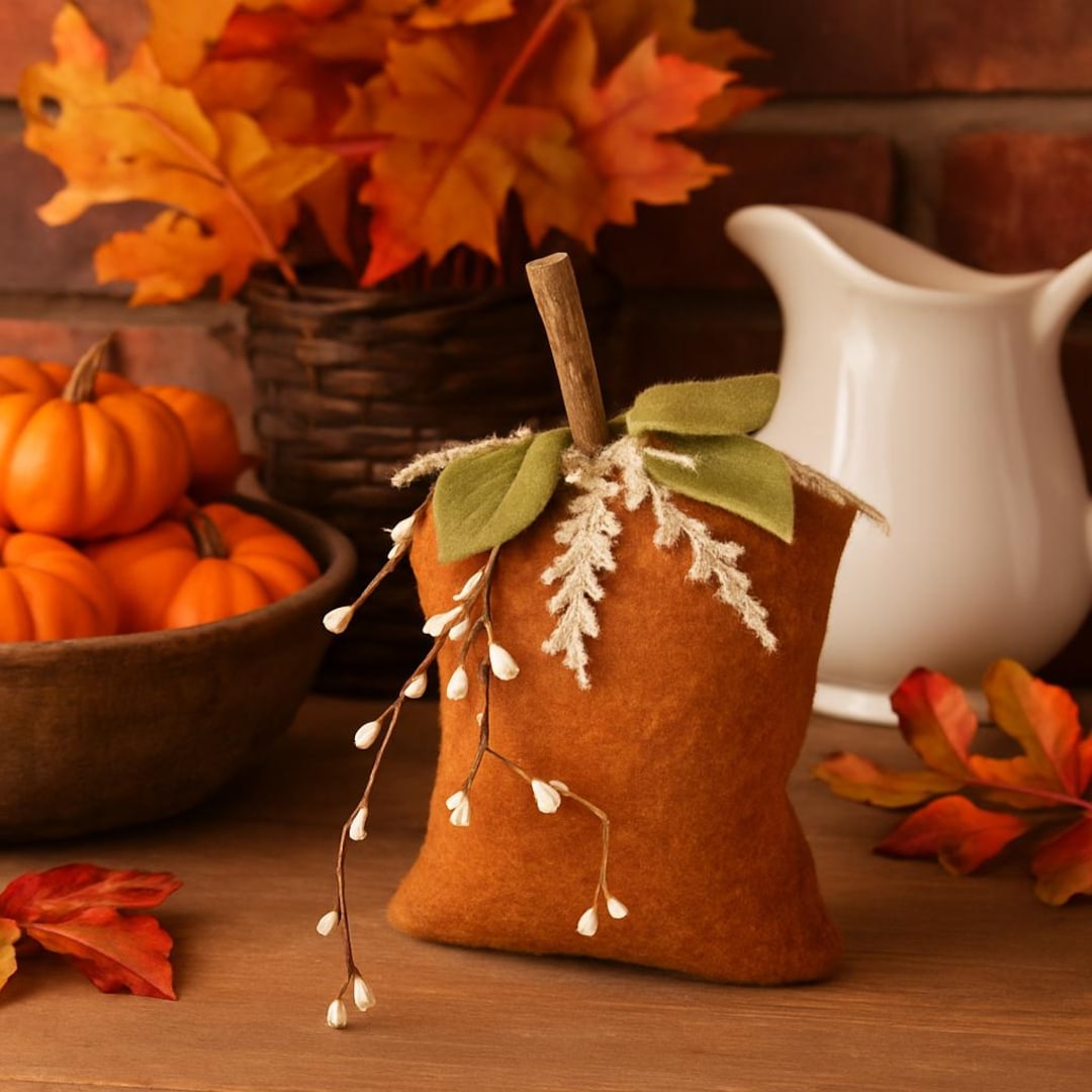 Felt Pumpkin Bowl Filler: Mini Fall Pumpkin Pillow Tuck - Etsy