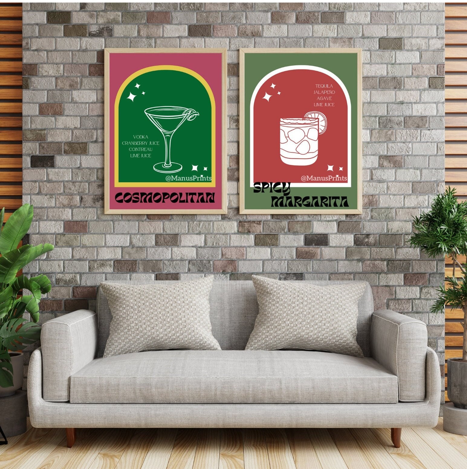 Retro Cocktail Print Set of 4, Digital Download, Colorful Cocktail ...