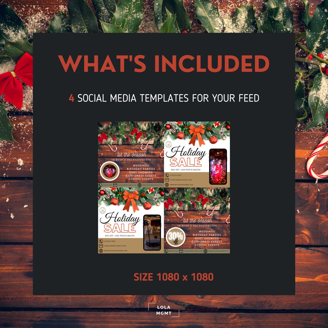 360 Photo Booth Flyer Editable Flyer Photo Booth Flyer Holiday Sale ...