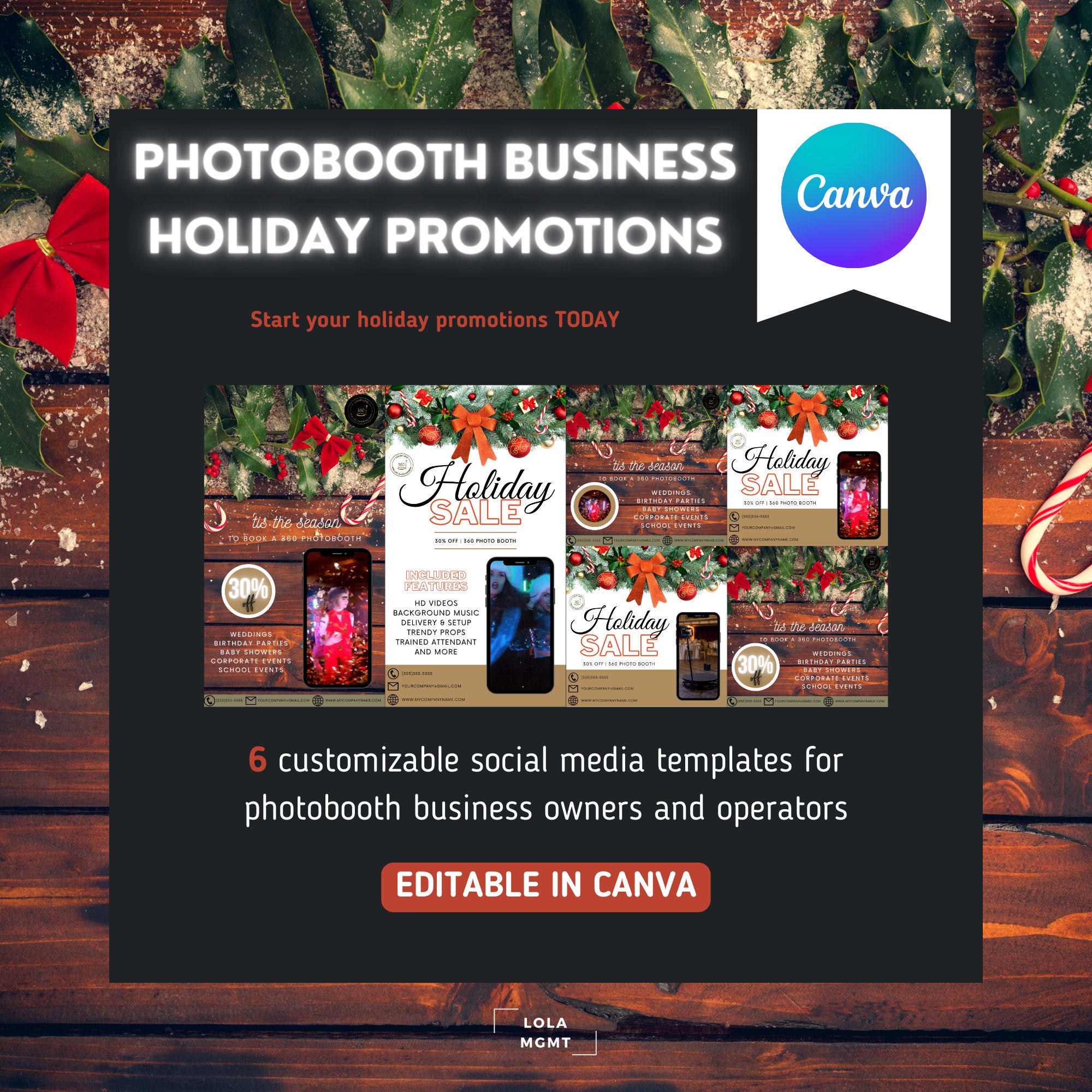 360 Photo Booth Flyer • Editable Flyer • Photo Booth Flyer • Holiday ...