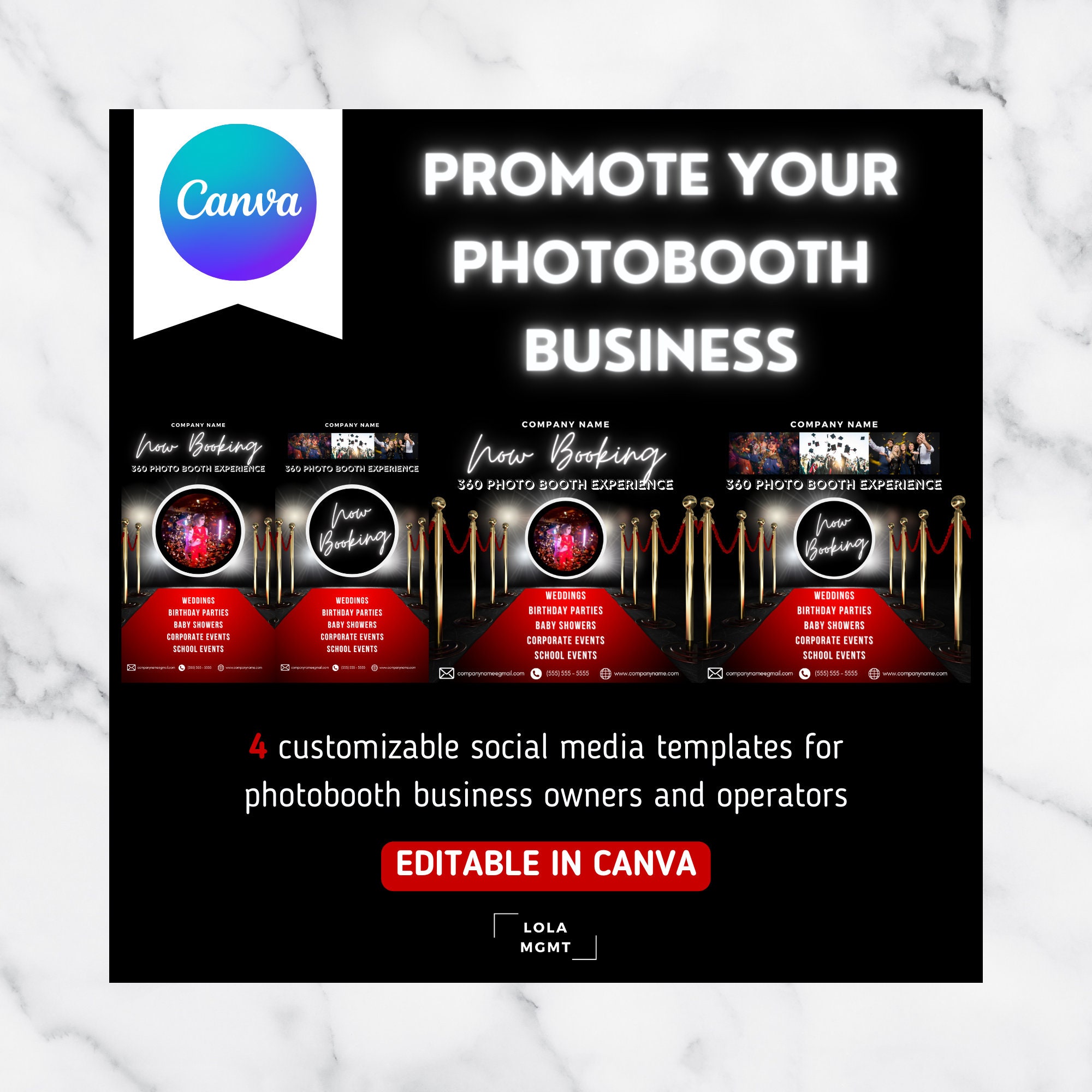 360 Photo Booth Flyer • Editable Flyer • Photo Booth Flyer • Party ...