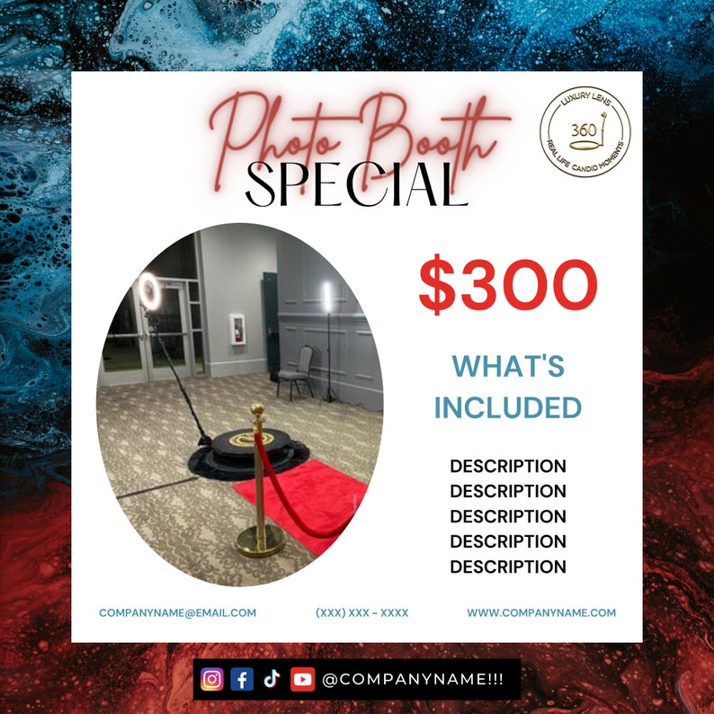 360 Photo Booth Flyer • Editable Flyer • Motion Flyer • Party Flyer ...