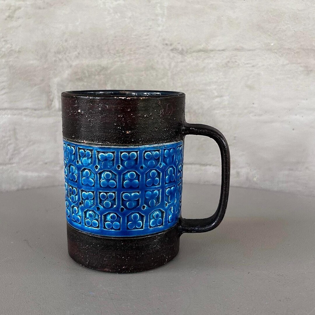 Aldo Londi Bitossi Mug Trifoglio Blue Collectors Item - Mid Century ...