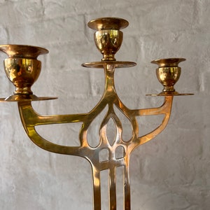 A Pair of Swedish Art Noveau 3 Arms Brass Candelabra , Jugend Sweden ...