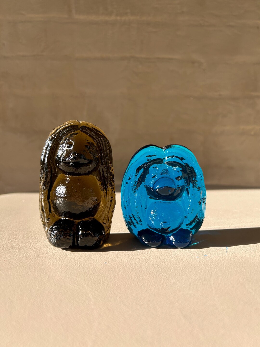 Vintage Bergdala Troll Figurines Set of 2 Amber-brown and Blue Designed ...
