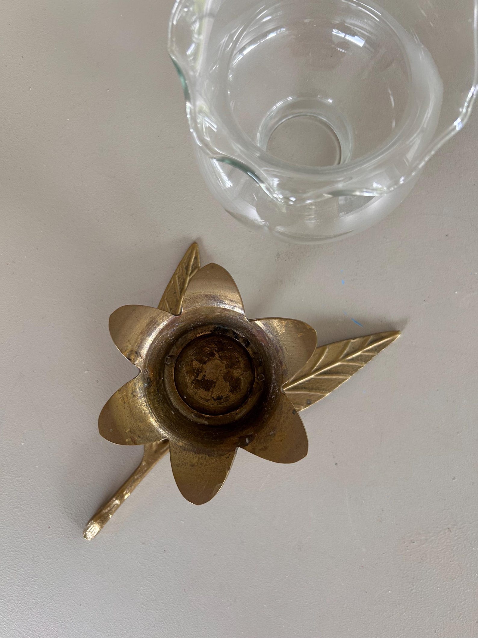 Vintage Scandia Present Sweden Brass Floral Candle Holder, Mid Century ...