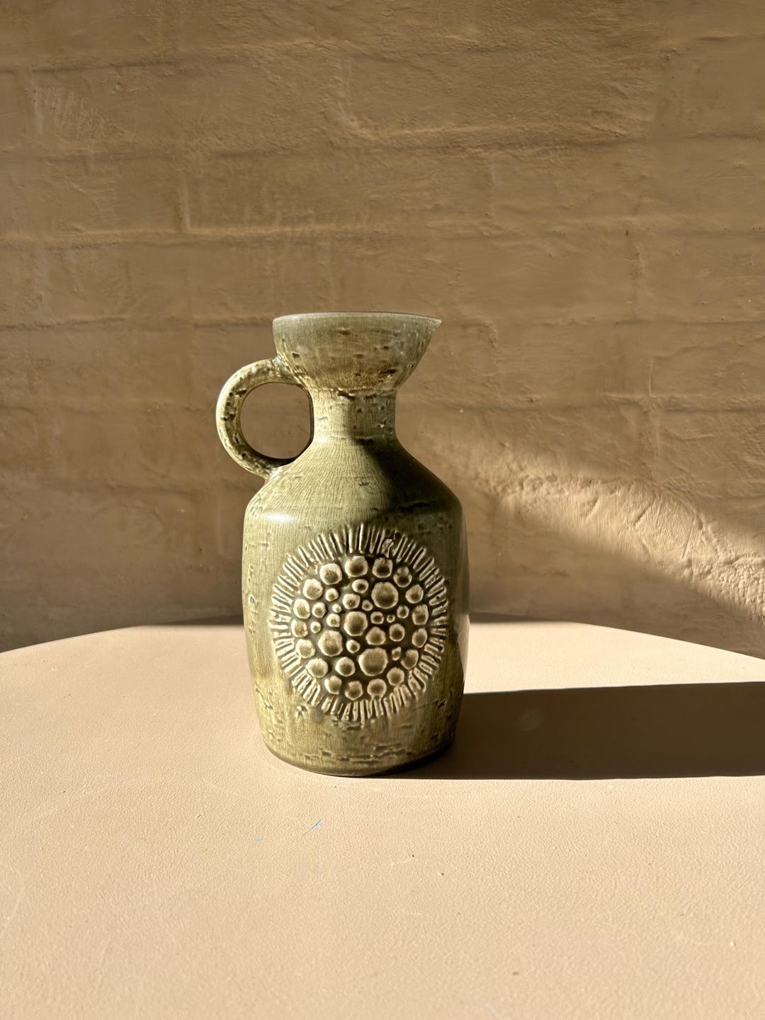 Gunnar Nylund for Rörstrand. Zenith Jug in Glazed Stoneware Olive Green ...