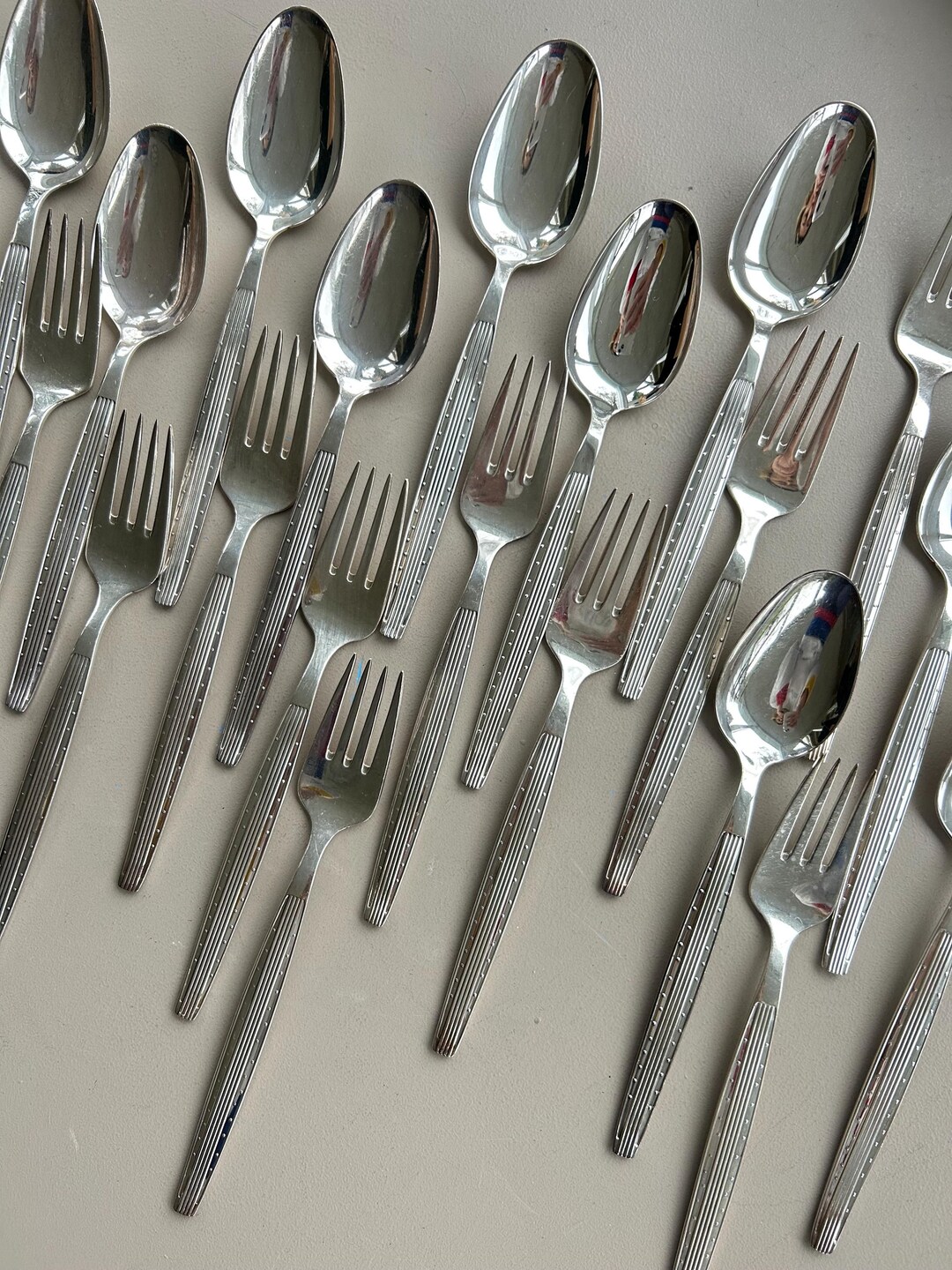 1940s Danish Silverplate capri Flatware Minimalist Art Deco Cutlery Set ...