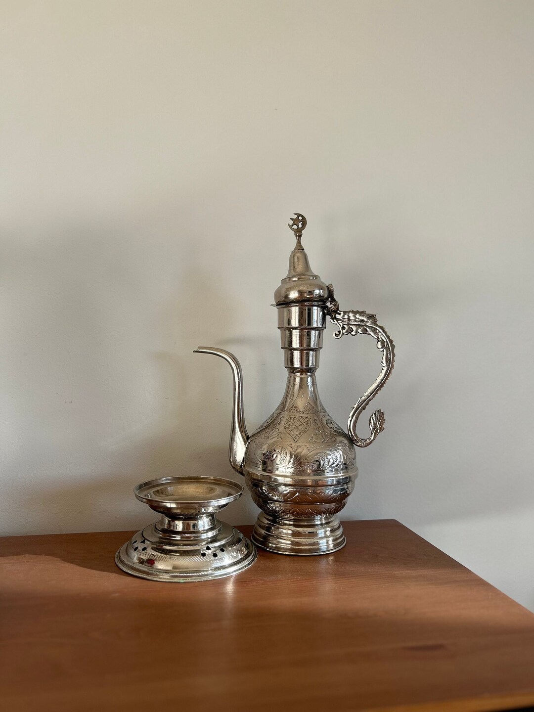 Antique Middle Eastern Persian Hand Engraved Large Pitcher & Basin Set ...