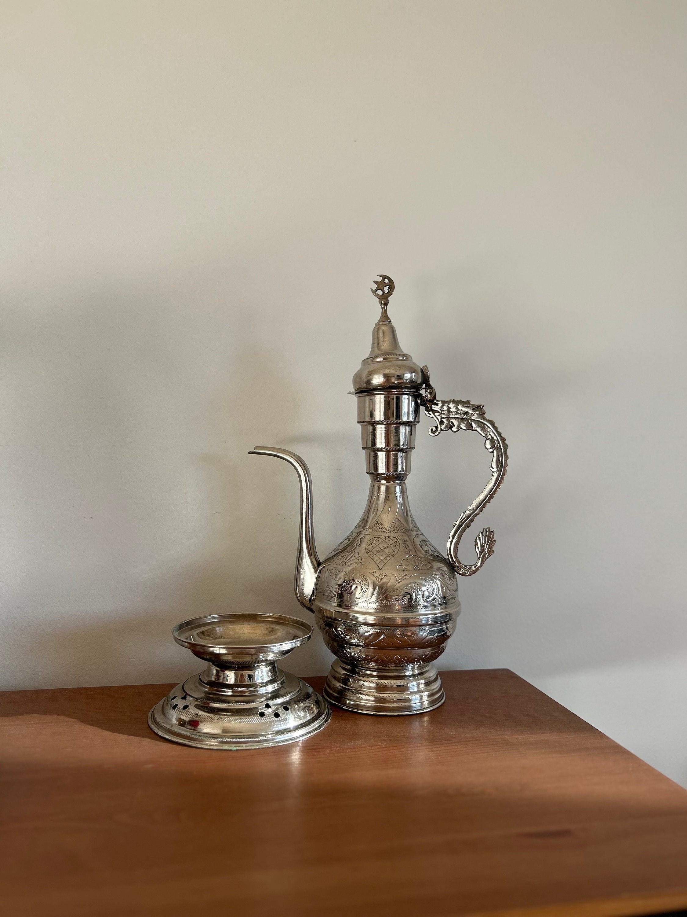 Antique Middle Eastern Persian Hand Engraved Large Pitcher & Basin Set ...