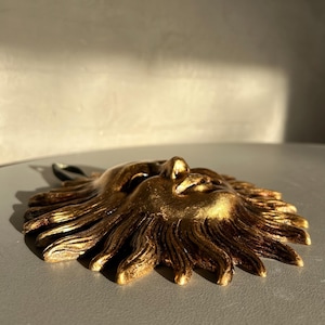 Vintage Italian Gold Sun Face Wall Mask: Handmade Ceramic Decor - Etsy