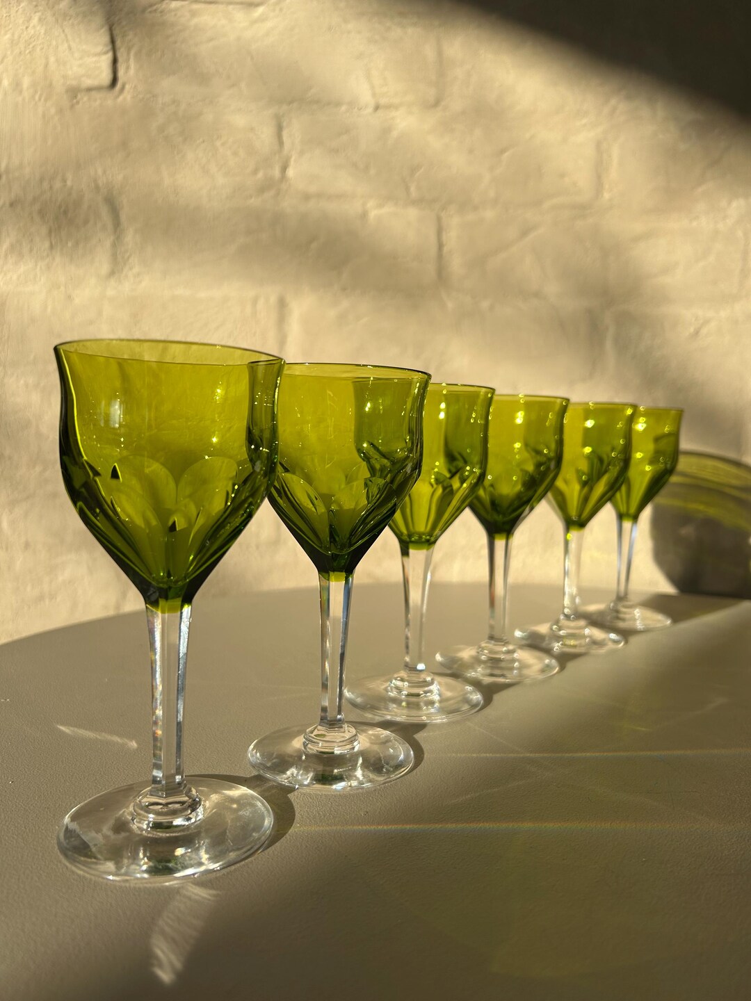 Set of 6 Holmegaard Green White Wine Glasses – Designed Val. St ...
