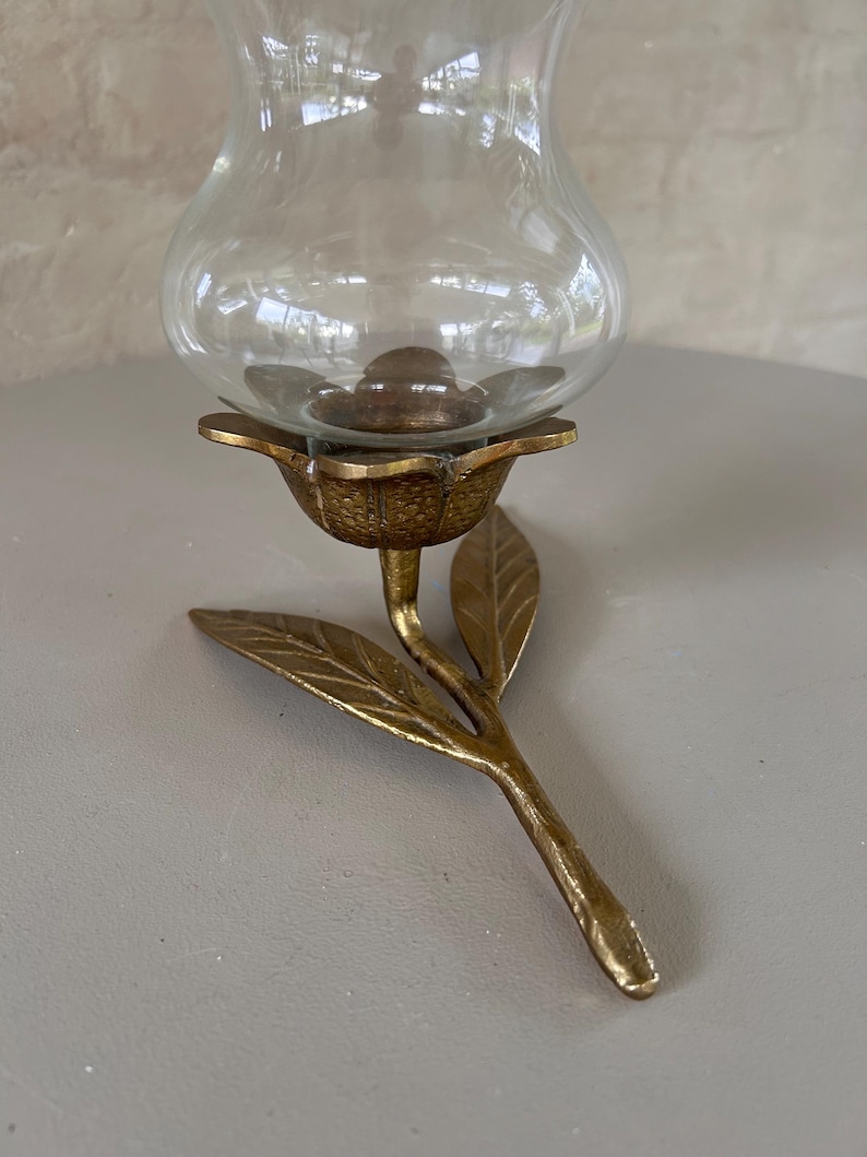 Vintage Scandia Present Sweden Brass Floral Candle Holder, Mid Century ...