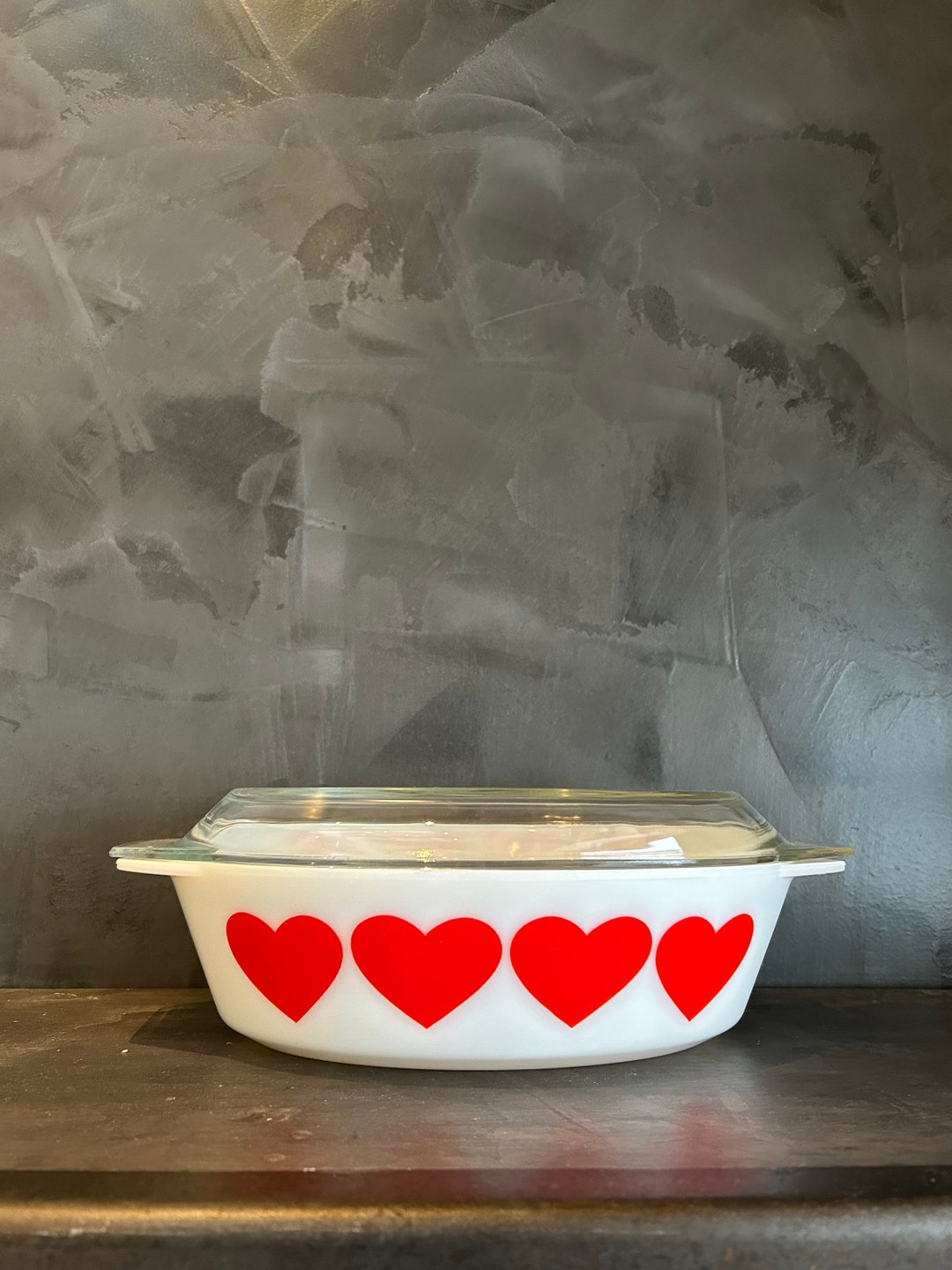 Oval JAJ Pyrex With Red Hearts Number 524 Vintage Pyrex - Etsy