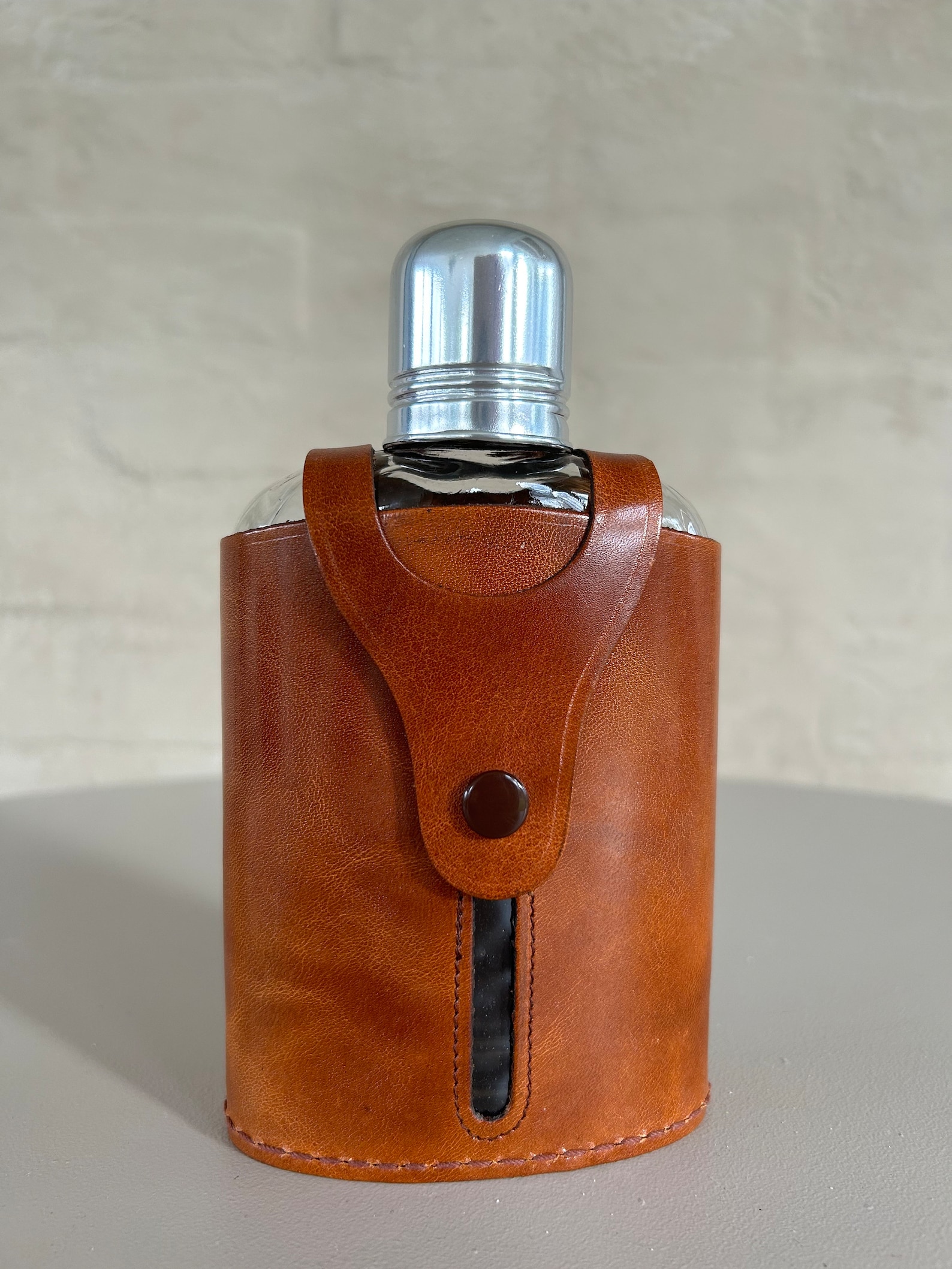 Real Hide Antique Flask Made in England With Rich British Brown Leather ...