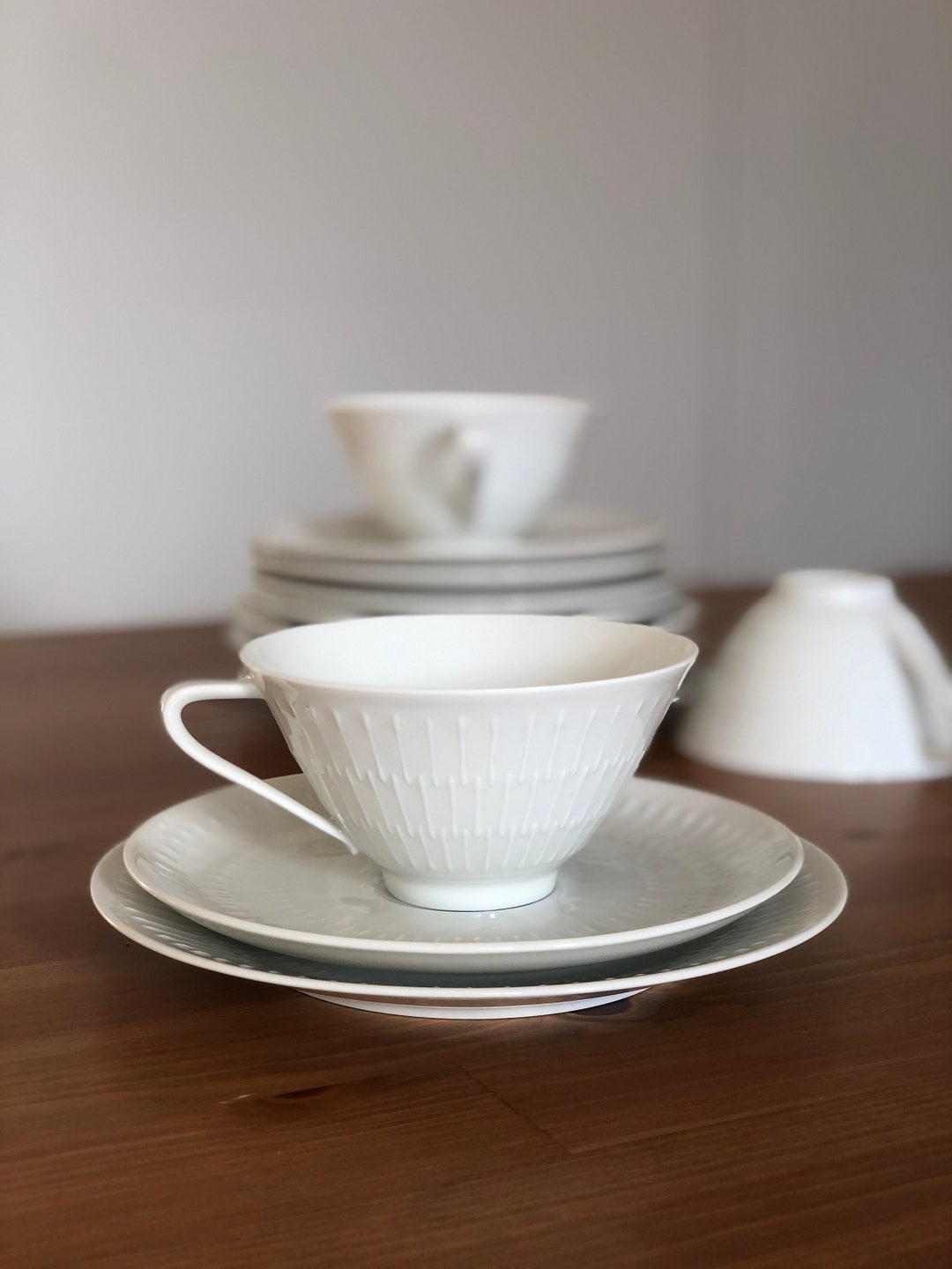 Hutschenreuther Apart Bavarian Porcelain Tea Cup, Saucer and Cake Plate ...