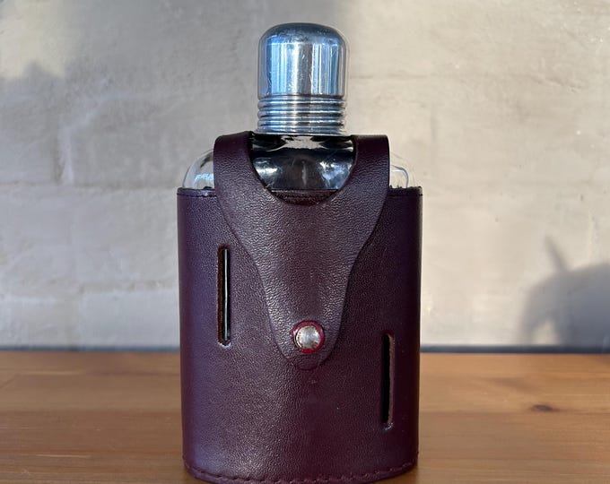 Real Hide Antique Flask Made in England With Rich British Brown Leather ...